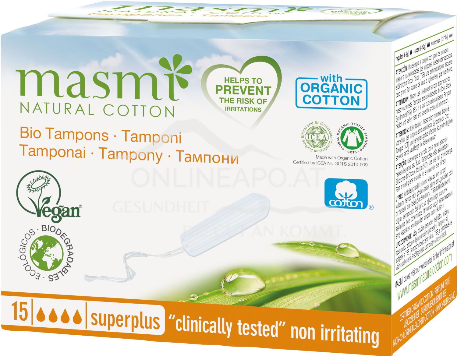 Masmi Organic Care - Organic Tampons Super Plus | delivered fast and ...