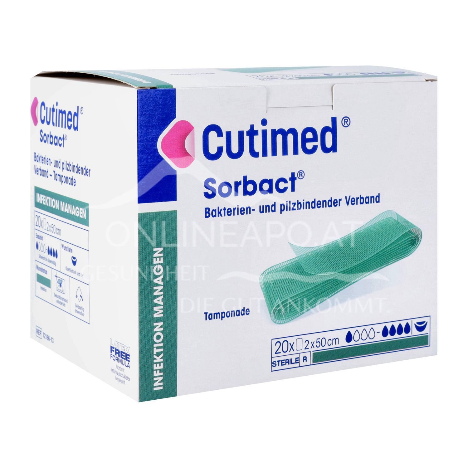 Cutimed® Sorbact® Tamponade steril, 2 x 50 cm | schnell günstig geliefert
