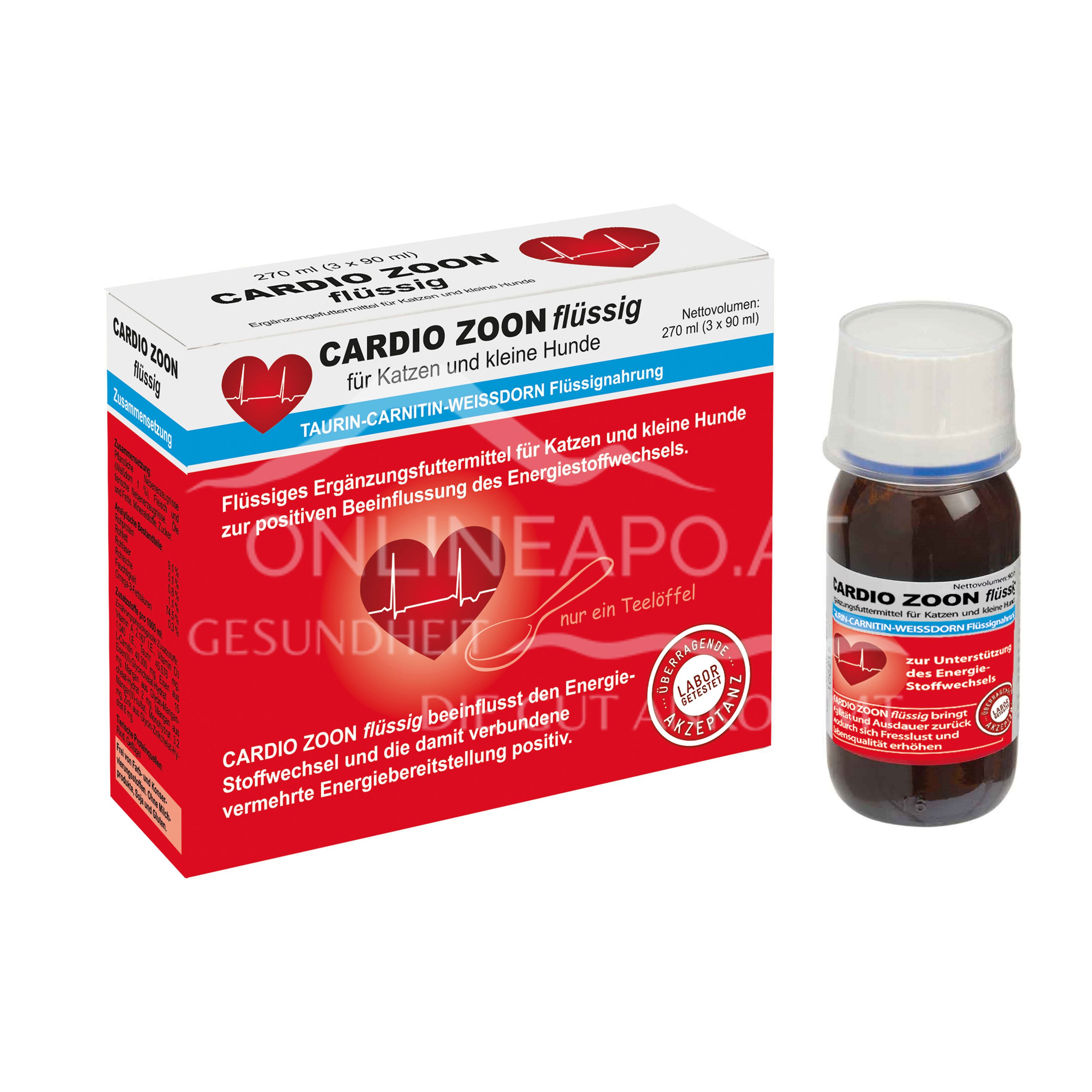 Pro Zoon CARDIO ZOON flüssig Taurin, L-Carnitin, Weißdorn für Katzen ...