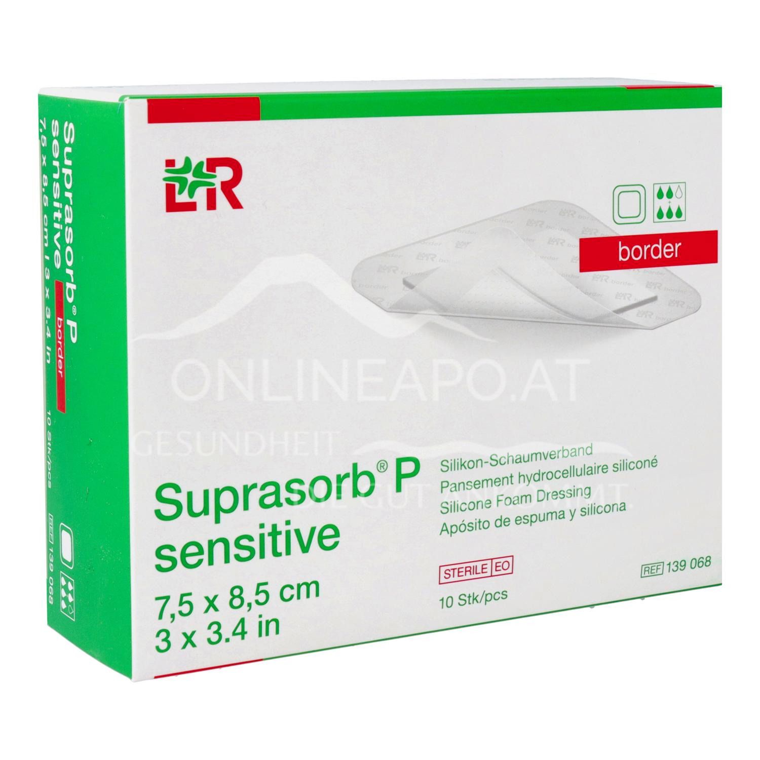 Suprasorb® P sensitive border Silikon-Schaumverband steril, 7,5 x 8,5 ...
