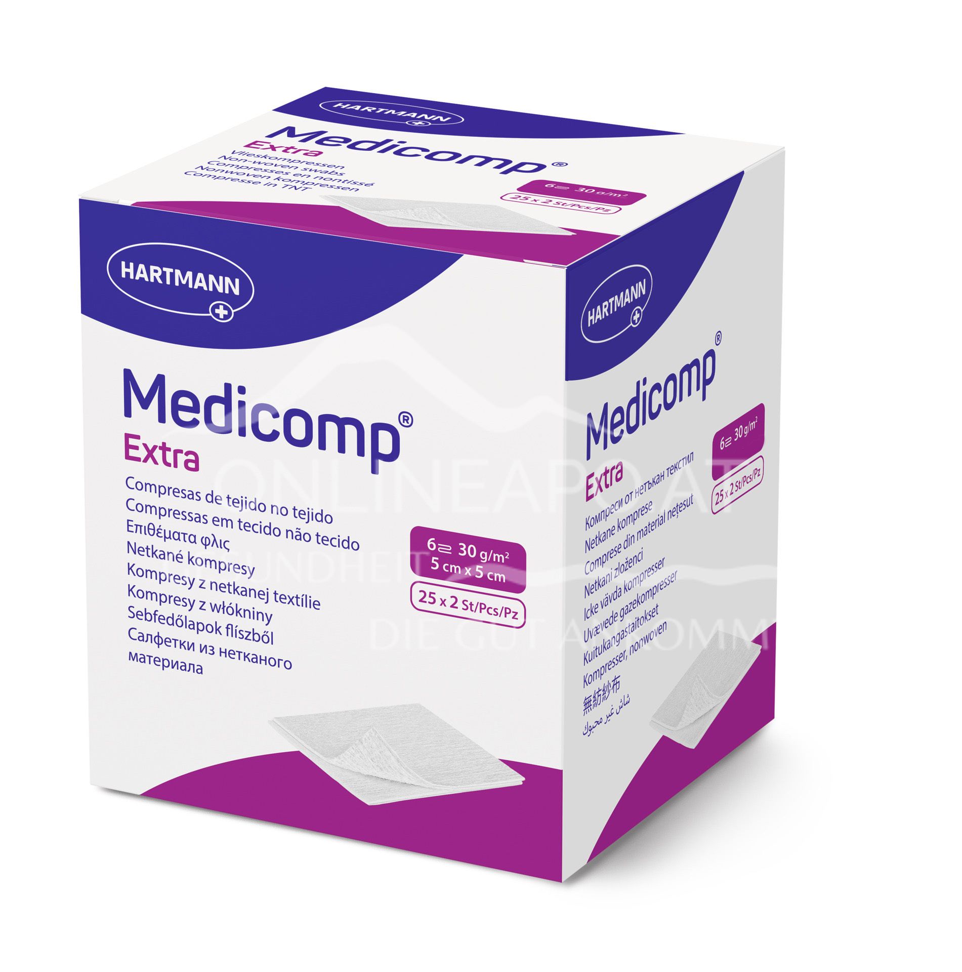 Medicomp® extra steril Vliesstoffkompressen 6-fach, 5 x 5 cm, 25 x 2 ...