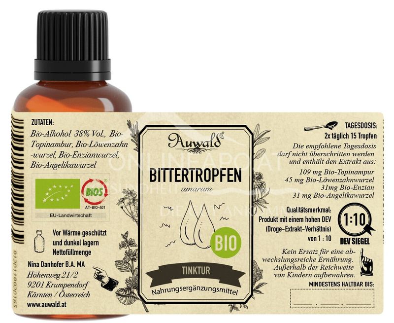 Auwald® Bitter drops - BIO (extract, essence) | schnell günstig geliefert