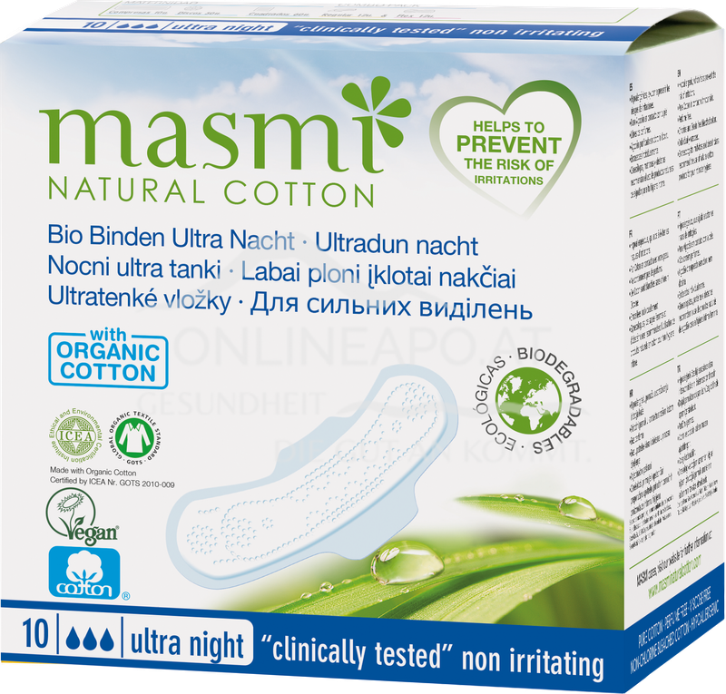 Masmi Organic Care - Organic sanitary towels Ultra Night | delivered ...