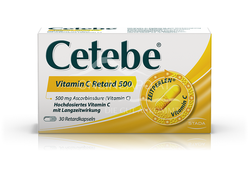 Cetebe® Vitamin C Retard 500 mg capsules | delivered fast and affordable