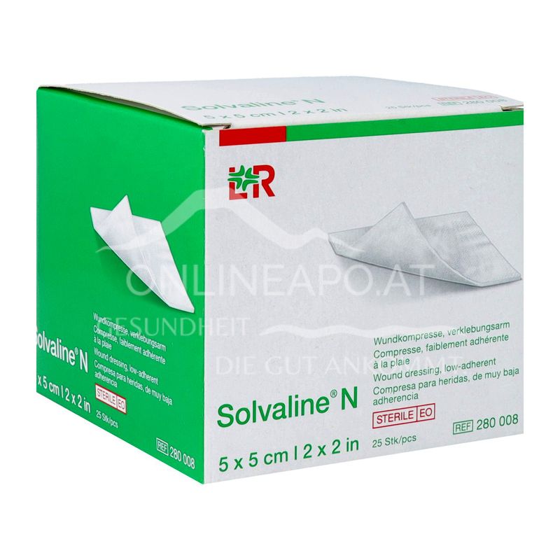 Solvaline® N wound compresses sterile, low adhesion, 5 x 5 cm ...
